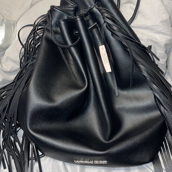 Victoria's Secret | Bags | Nwt Victorias Secret Leather Black Fringe ...